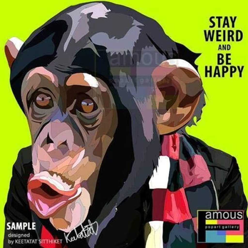 Monkey Poster and print POP Art Painting on Canvas Motivational Quotes ...