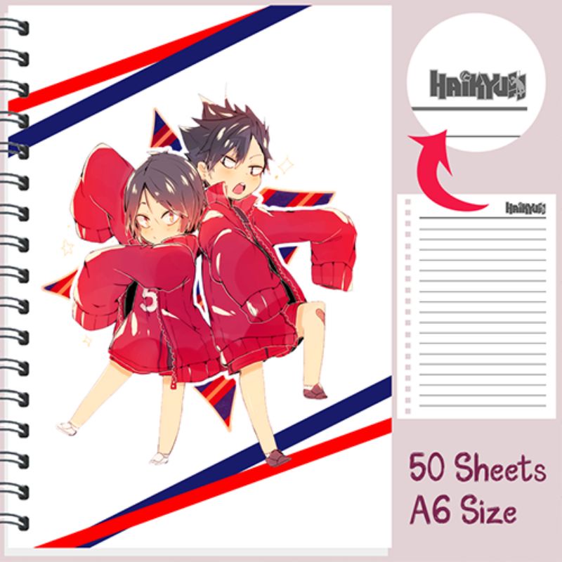 (Small Size) 49 Designs Matte A6 Size Haikyuu!! Anime Notebook Haikyuu ...