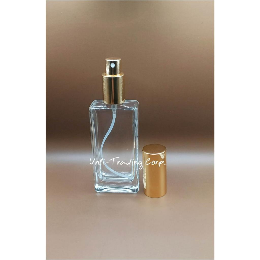 50pcs 5oml Flat Rectangle Shape perfume Bottle with Full Gold Sprays ...