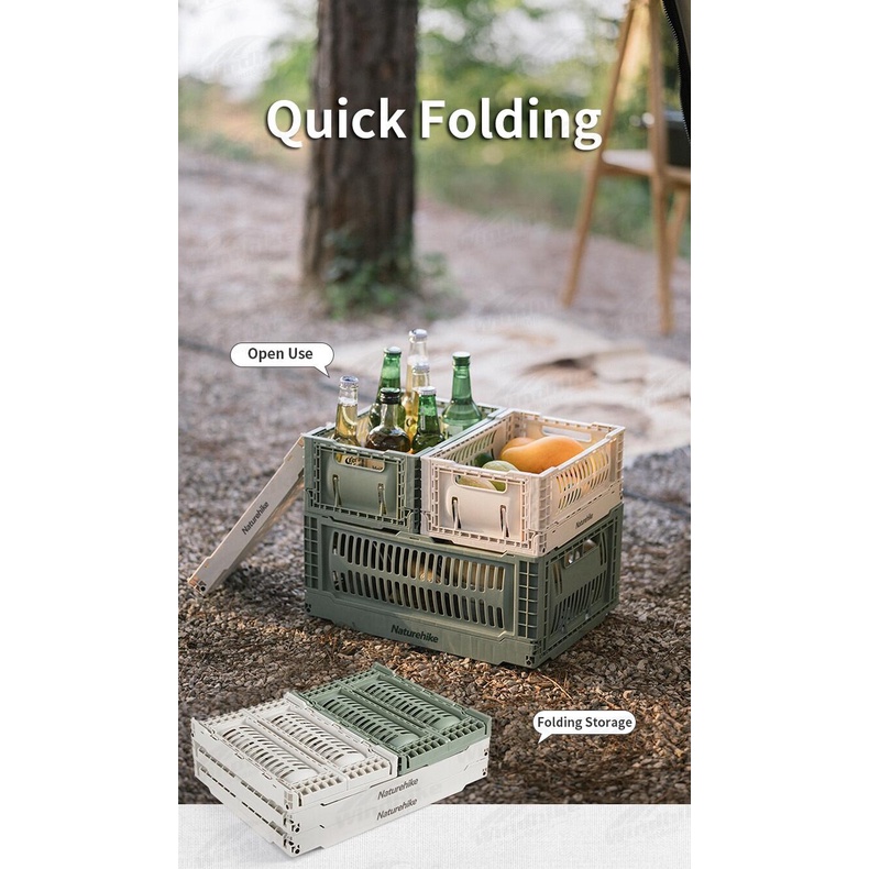 Naturehike 6L 17L PP Plastic Storage Basket Box Collapsible Stackable ...