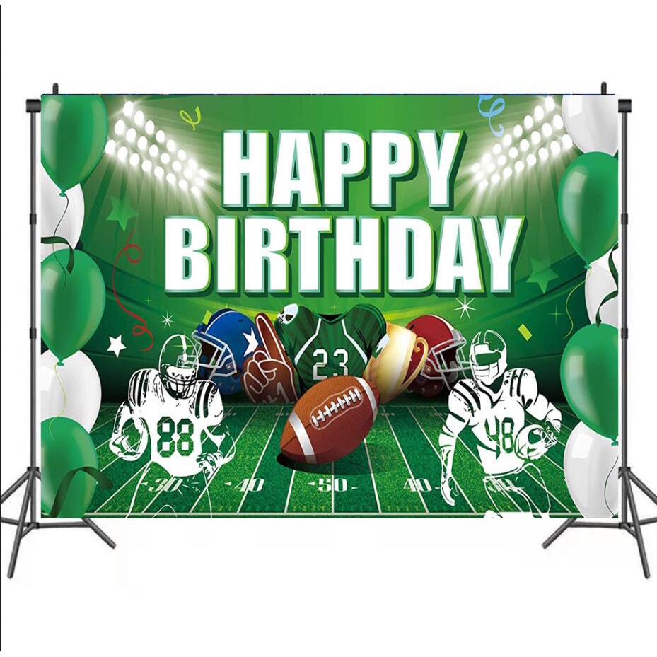 5x3ft Rugby Happy Birthday Theme Backdrop Rugby Championship Trophy ...