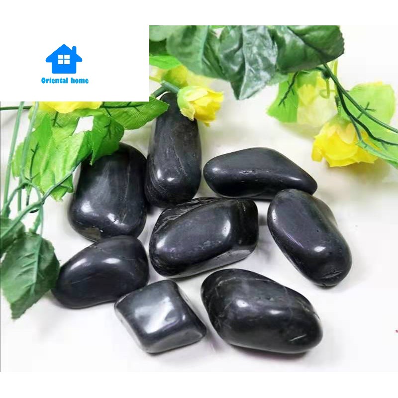 Ornamental River Pebbles Rocks for Landscaping, Home Decor BLack Big ...