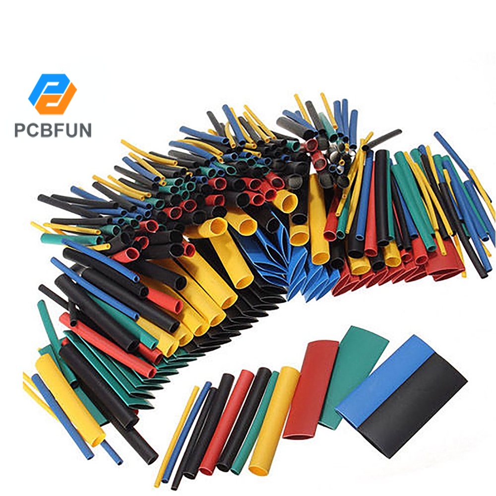 Pcbfun 5 Colors 8 Sizes 2:1 Heat Shrink Insulation Tube Assortment Wrap ...