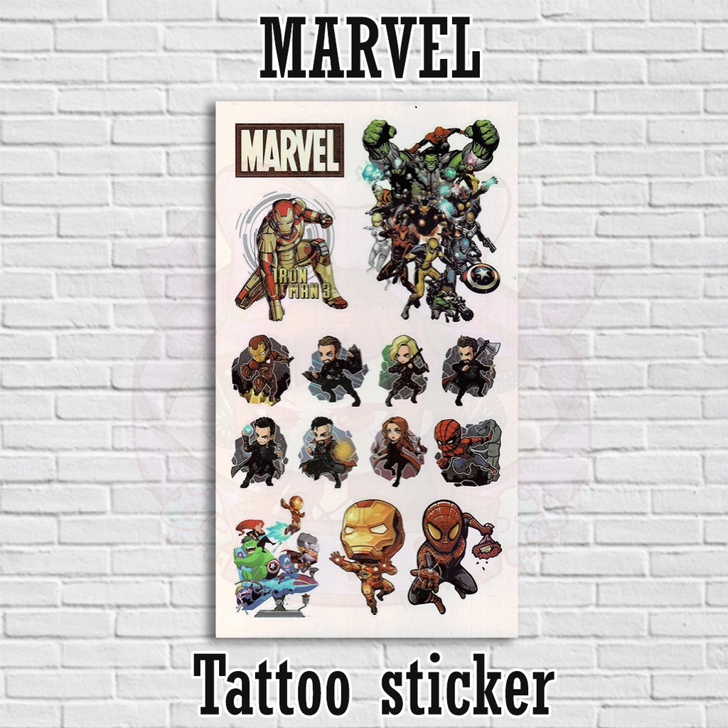 Marvel Avengers Anime Tattoo Sticker Temporary Tattoo | Shopee Philippines