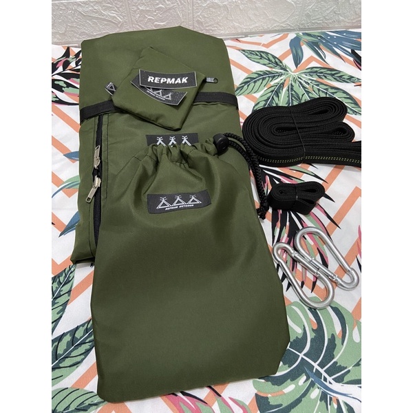 RepmaK Heavy Duty Cocoon-type Hammock / Outdoor hammock with carab and ...