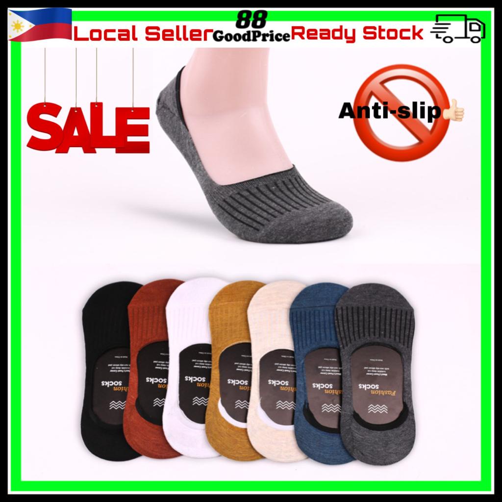 Invisible Men Socks Low Cut No Show Sock Non Slip Cotton Stockings ...