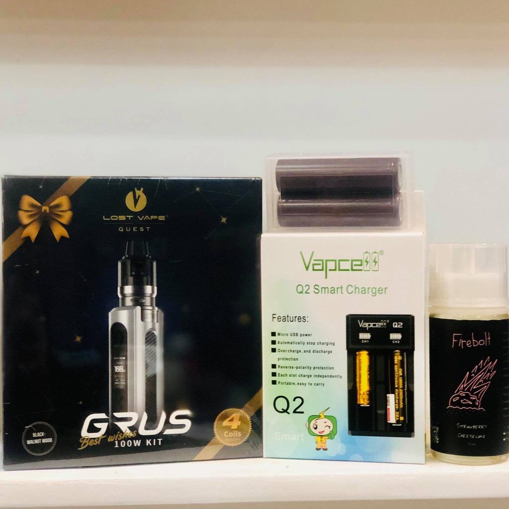 Lost Vape Grus 100W VW Box Mod + 5.0ml UB Pro Pod Tank Kit 4 Coils ...