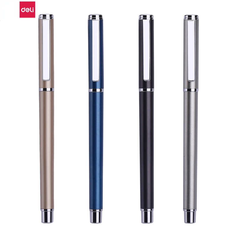 Deli S82 Metal Sign Pen Gel Pen 0.5MM Bullet Tip Business Pens Aluminum ...
