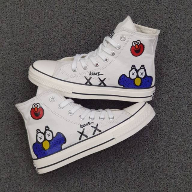 Converse X ELMO KAWS HIGH WHITE Shoes 36-40 | Shopee Philippines