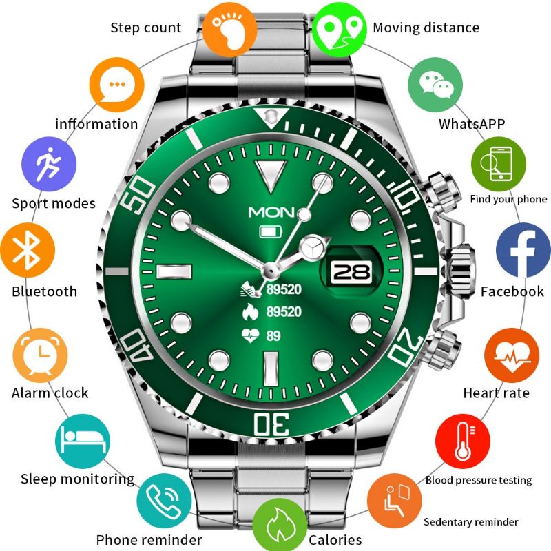 AW12 Pro Smart Watch Green water ghost Waterproof IP68 Fitness Tracker ...
