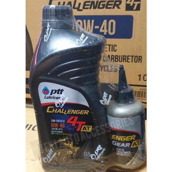 PTT Challenger 4T AT 10w-40( 0.8L) with FREE gear oil (120ml) | Shopee ...