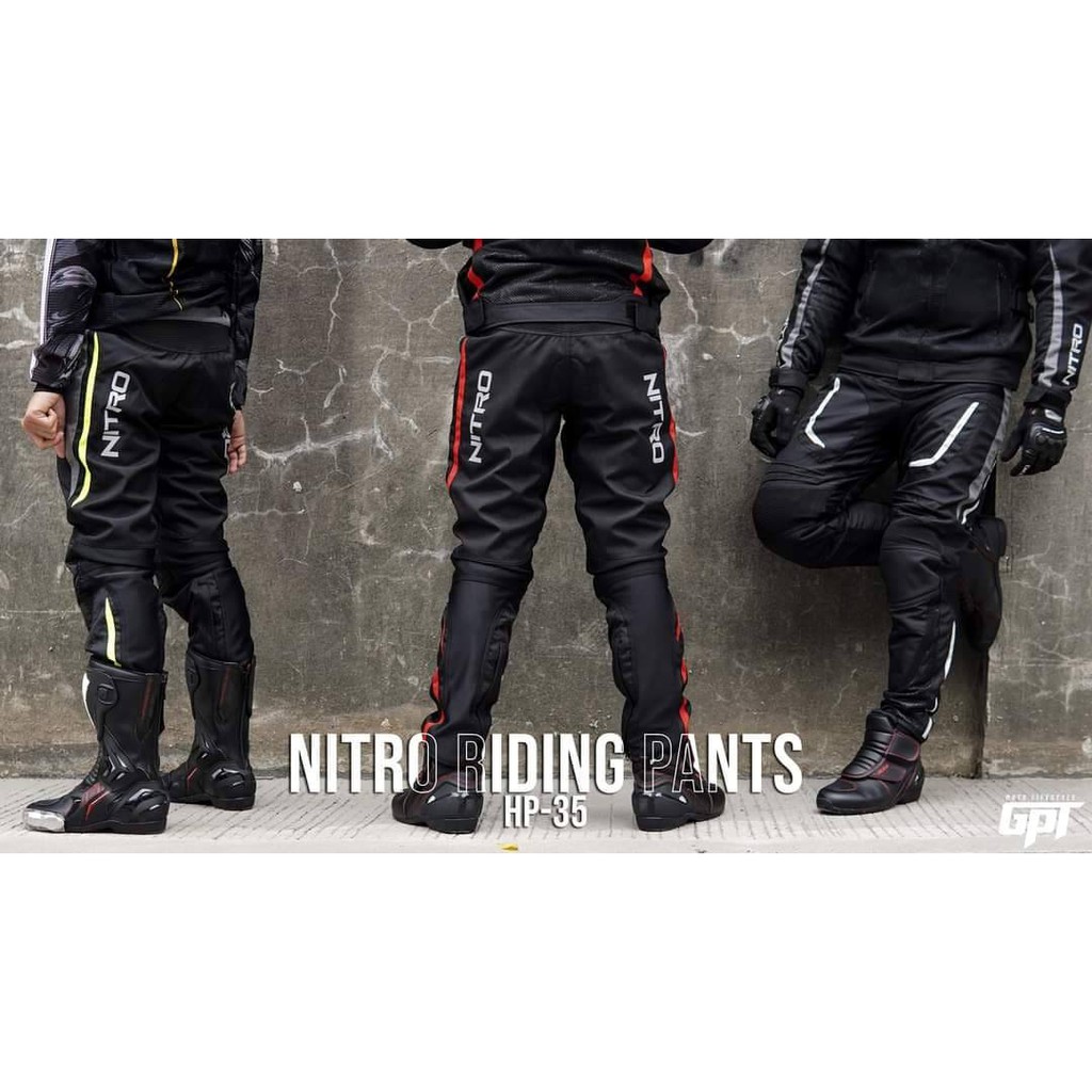 NITRO RIDING PANTS HP-35 Reflectorized Padded Pants | Shopee Philippines