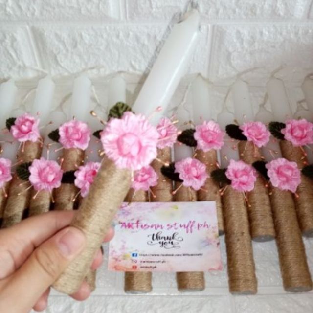 Christening Candle (Rustic Theme) | Shopee Philippines