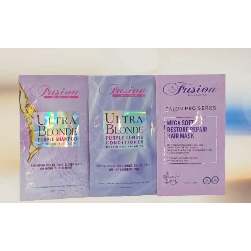 FUSION ultra blondie purple shampoo, conditioner, hair mask | Shopee ...