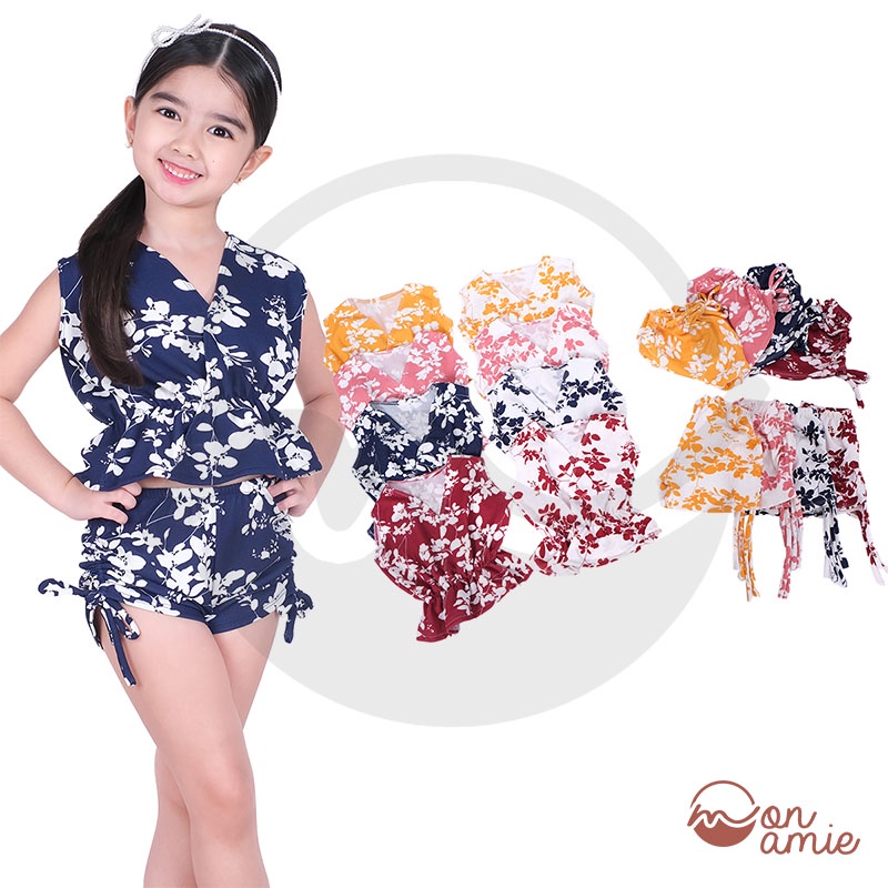 MON AMIE Kids Melisa Daily Fashion Baby Girl Floral Cinched Terno ...