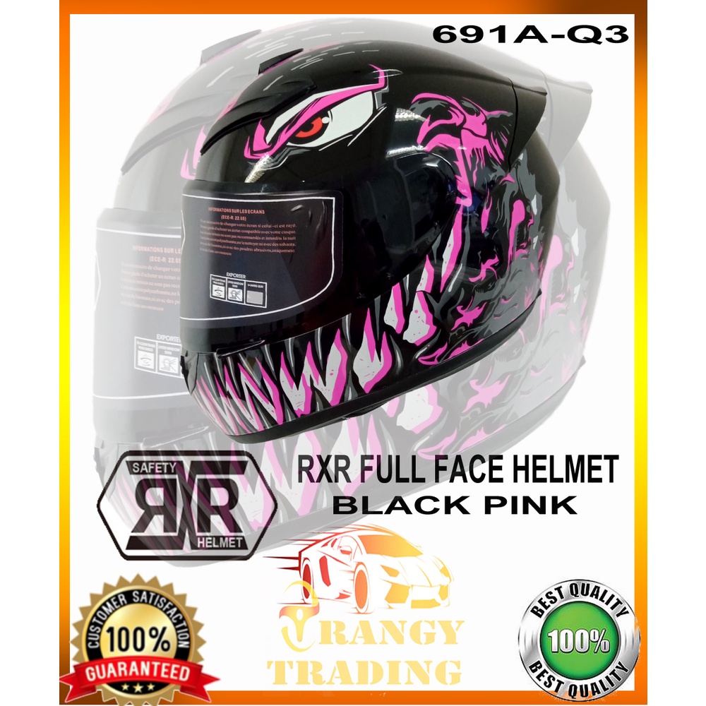 RXR 691A-Q3 Full Face Helmet with BPS/ICC Sticker - Venom Design | Shopee Philippines