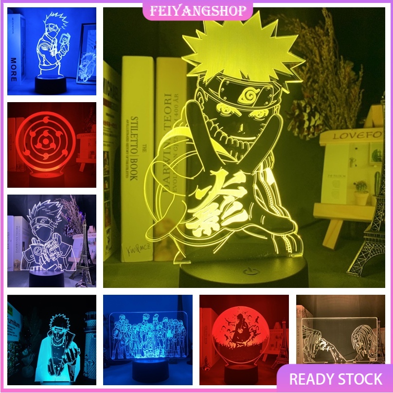 3D LED Light Jiraiya Sasuke Uchiha Naruto Itachi Kakashi for Room Decor ...