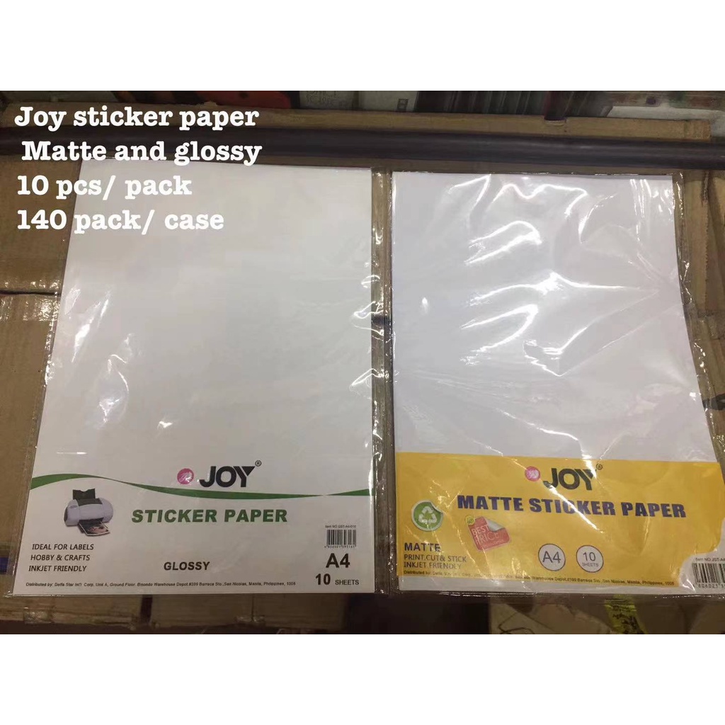 JOY STICKER PAPER (GLOSSY & MATTE) | Shopee Philippines