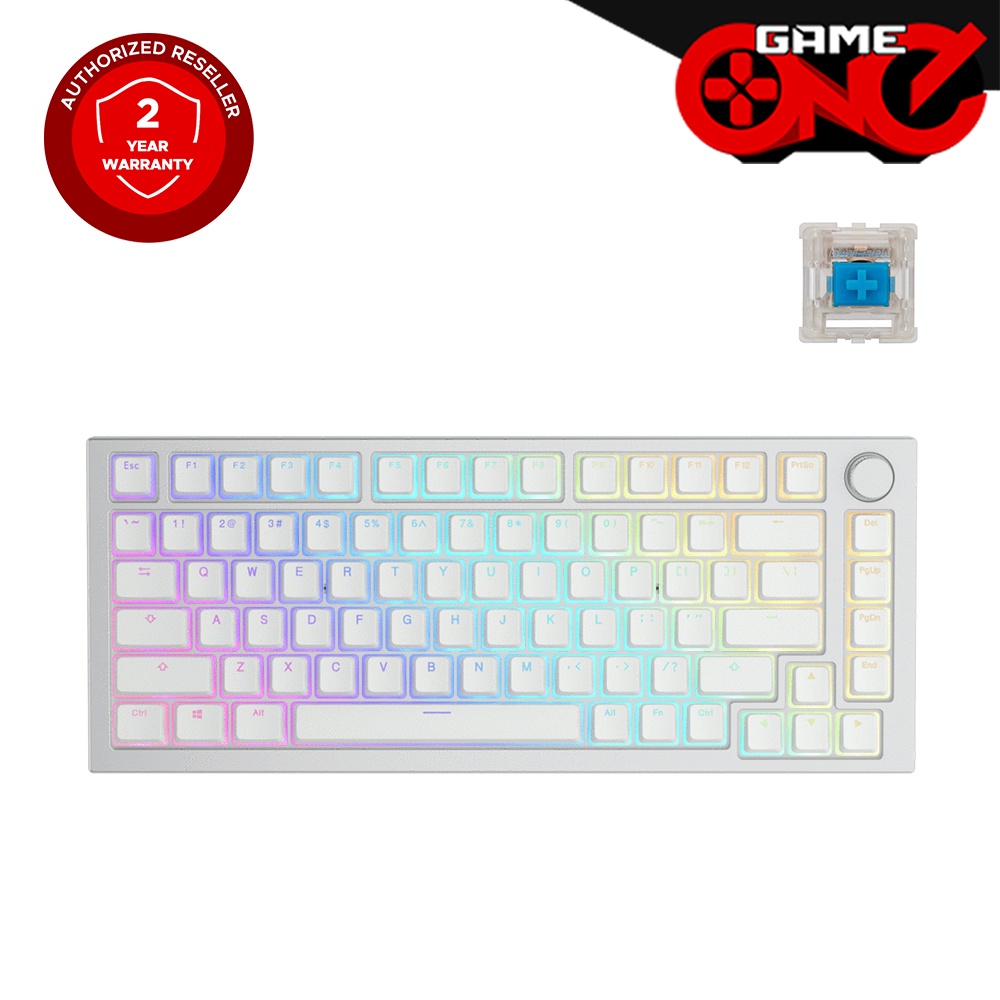 Glorious GMMK Pro PRE-BUILT Ice White with Aura V2 and Gateron Blue ...