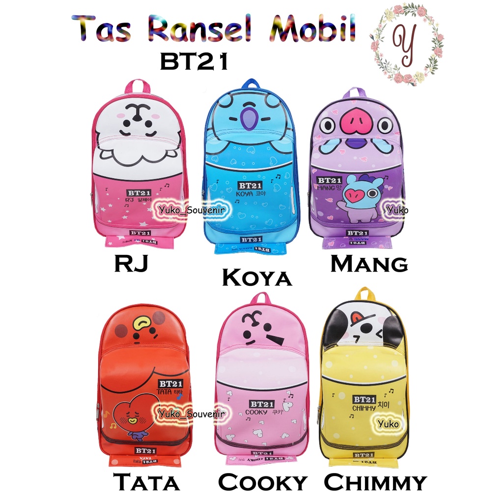 Bt 21 Backpacks BT21 Backpacks BT21 Character Car Backpacks BT21 Car ...