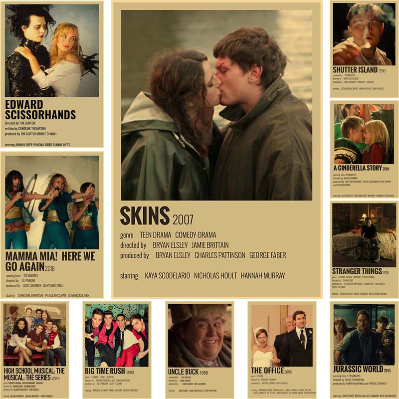 Classic Movie TV Show Posters Retro Kraft Paper Leon Gossip Girl The ...