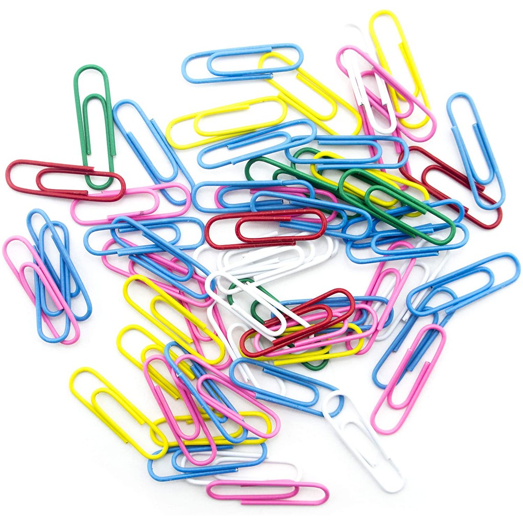 70pcs Colored Paper Clips 33mm Coated Metal for Office School ...