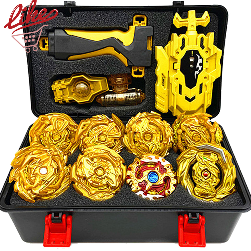 Laike Beyblade 8pcs Gold Beyblade Burst Set with Launcher Weighting ...