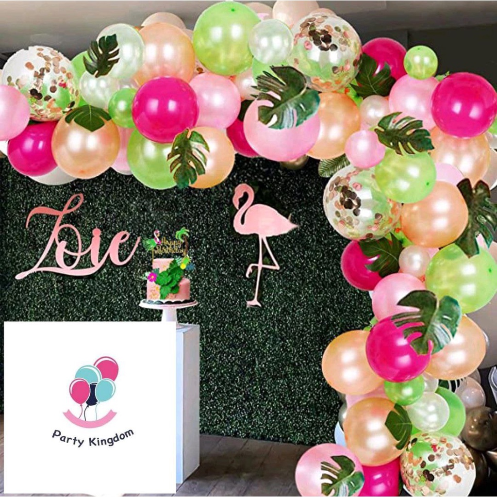 70Pcs Hawaiian Tropical Flamingo Theme Balloon Set Arch Garland Kit ...