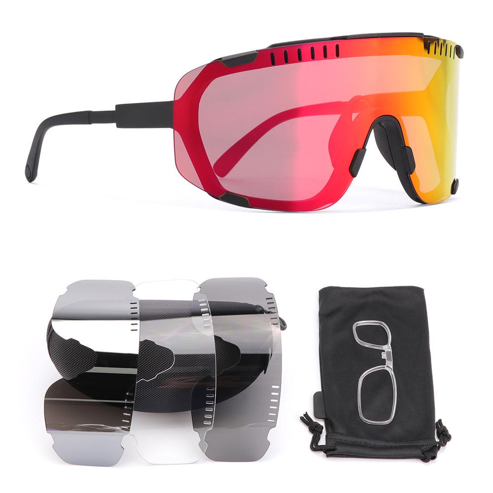 2022 POC DEVOUR Cycling Sunglasses Sports Eyewear Bike Goggles UV400 Bicycle Eyewear 4 Lens ...
