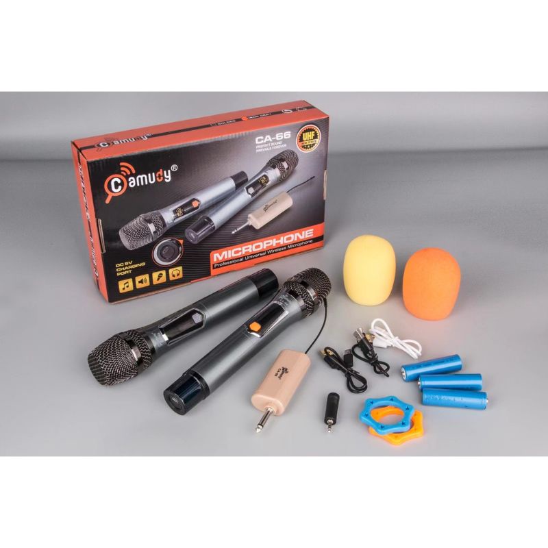 CA-66 Camudy Microphone.(Double Mic)Professional Universal Wireless ...