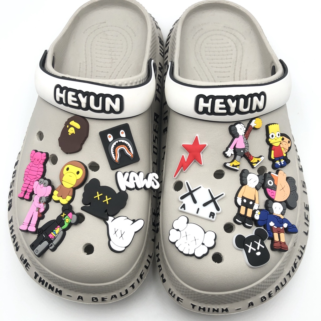 Sesame Street Kaws design Bae clogs for crocs shoes accessories buckle ...
