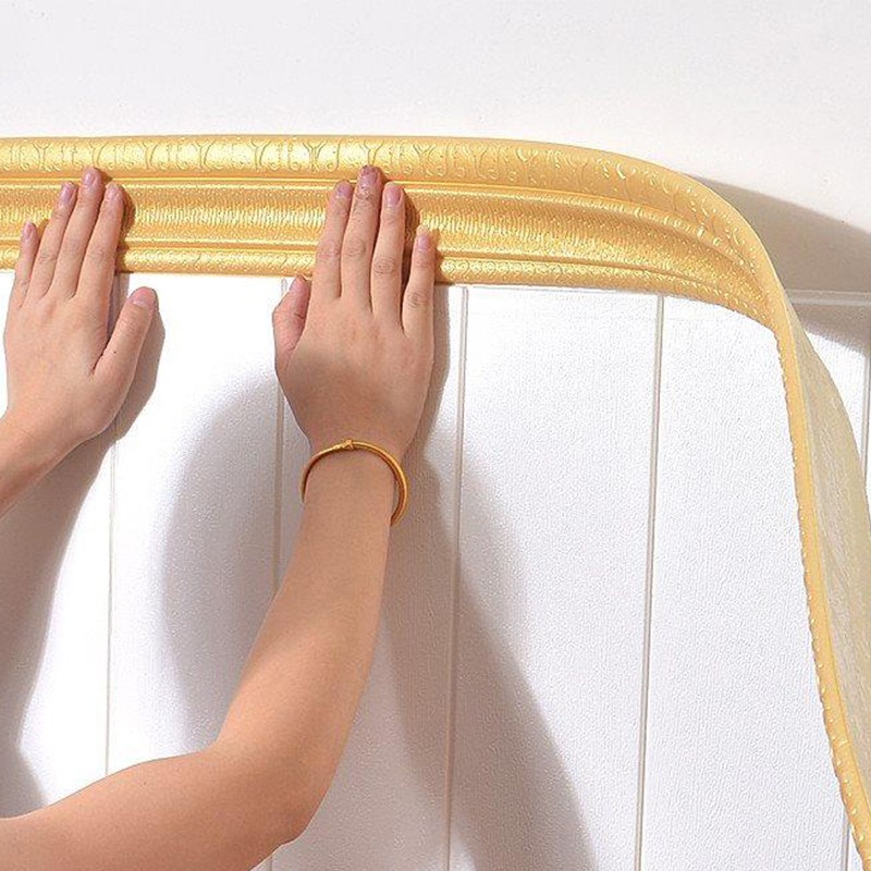 Wallpaper 2.3Meter Moulding Wallpaper Wall trim line Corner sticker ...
