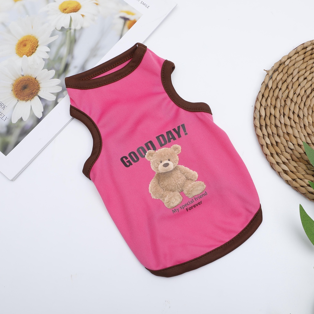 Cartoon Bear Dog Clothes Cute Cotton Pet T-shirt Cats Vest for Puppy ...