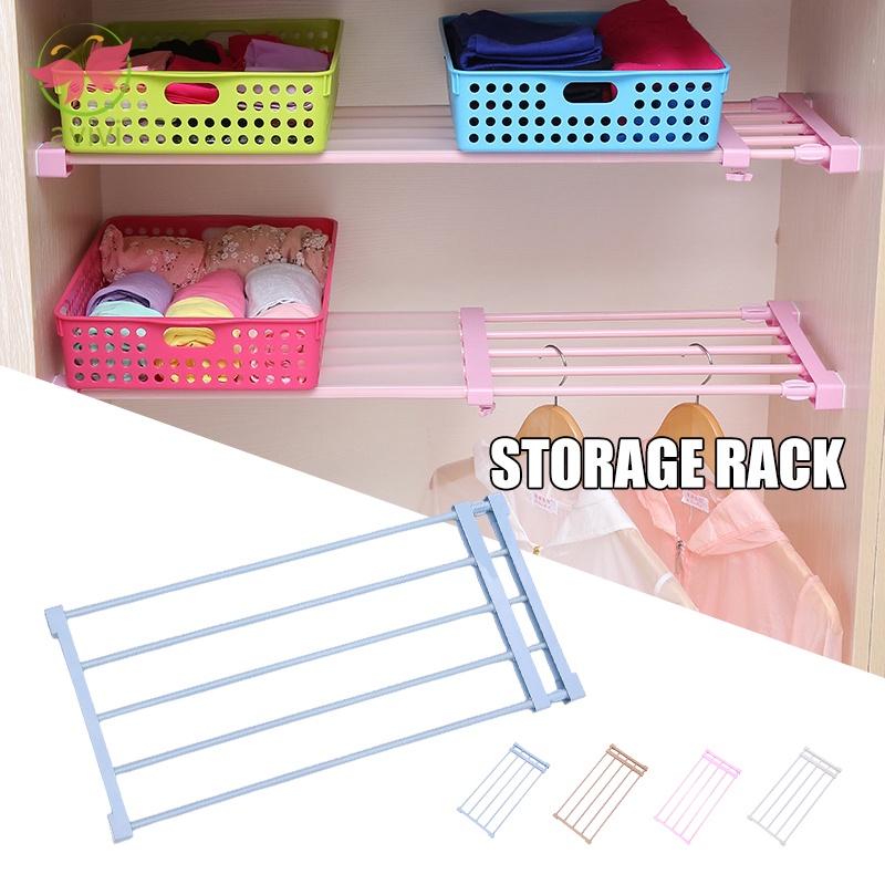 Closet Tension Shelf Adjustable Expandable Closet Rack DIY Divider ...