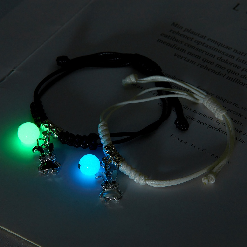 2Pcs Luminous Bracelet For Couple Fashion Best Friends Adjustable ...