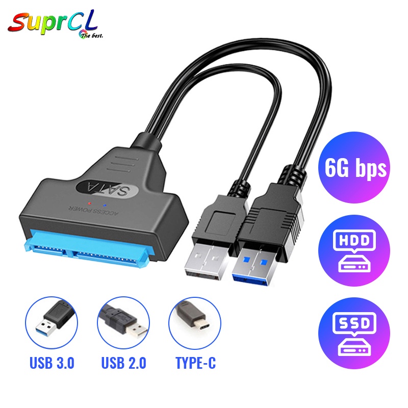 New USB SATA 3 Cable Sata To USB 3.0 Adapter UP To 6 Gbps Support 2 ...
