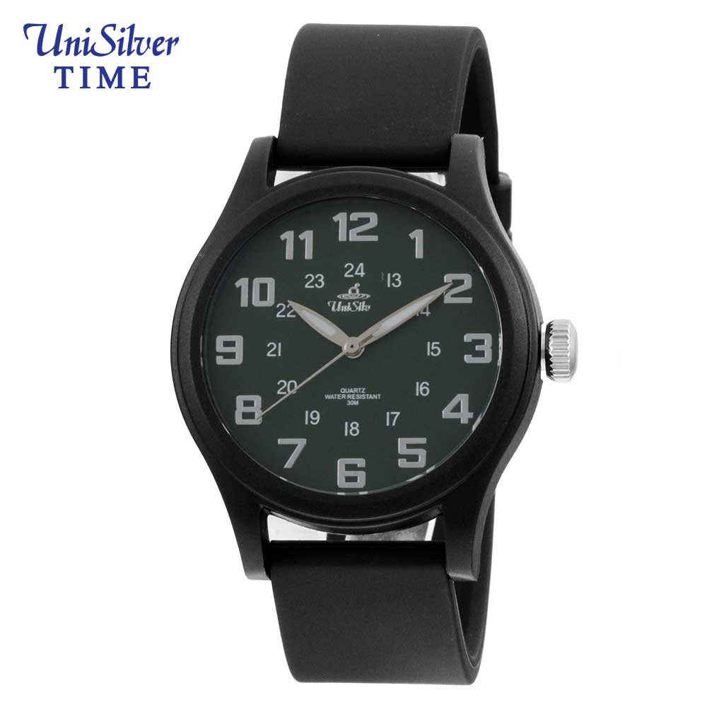 UniSilver TIME Unisex Dark Green Analog Rubber Watch KW3750-1007 ...