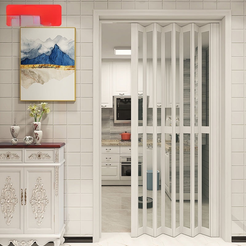 PVC Collapsible Door Sliding Open Kitchen Sliding Door Indoor Partition ...