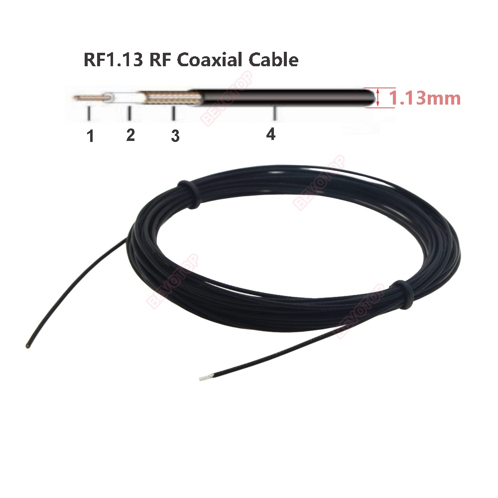 5meters RF1.13 RF Coaxial Cable OD=1.13mm Pigtail 50 Ohm RF Coax ...