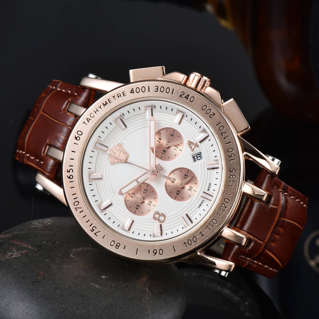 Vers Men's Quartz Watch Calendar Timing Six Needle Fashion Watch ...