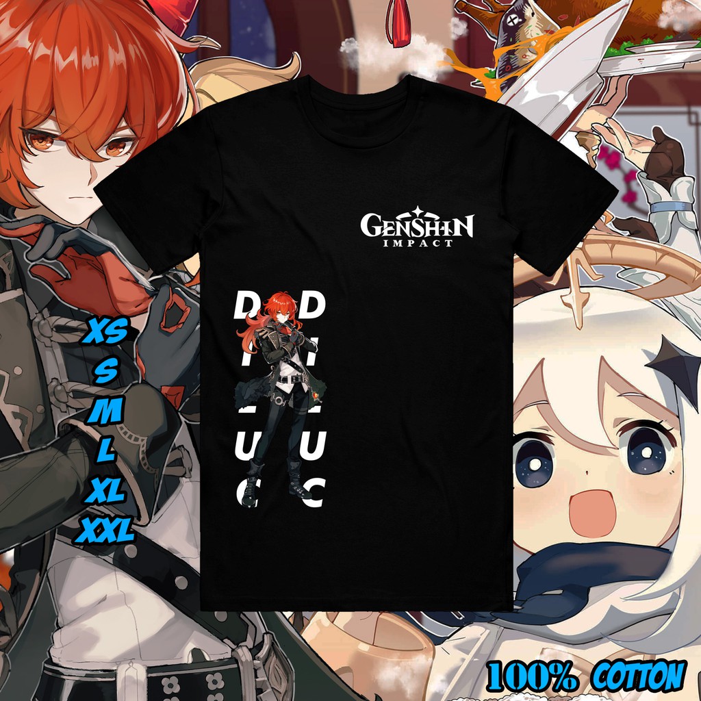 Genshin Impact Logo Character Diluc New Trend Gaming Shirt (G2 ...