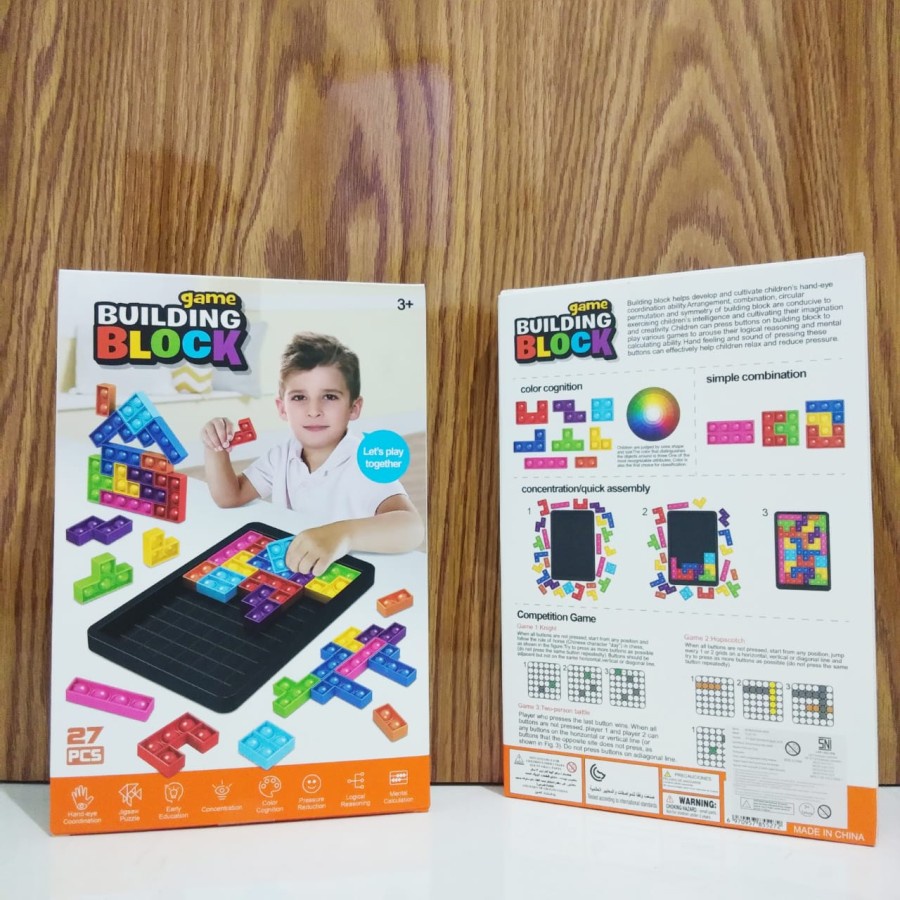 Children's Educational Toys GAME BUILDING BLOCK POP IT TETRIS 27pcs ...