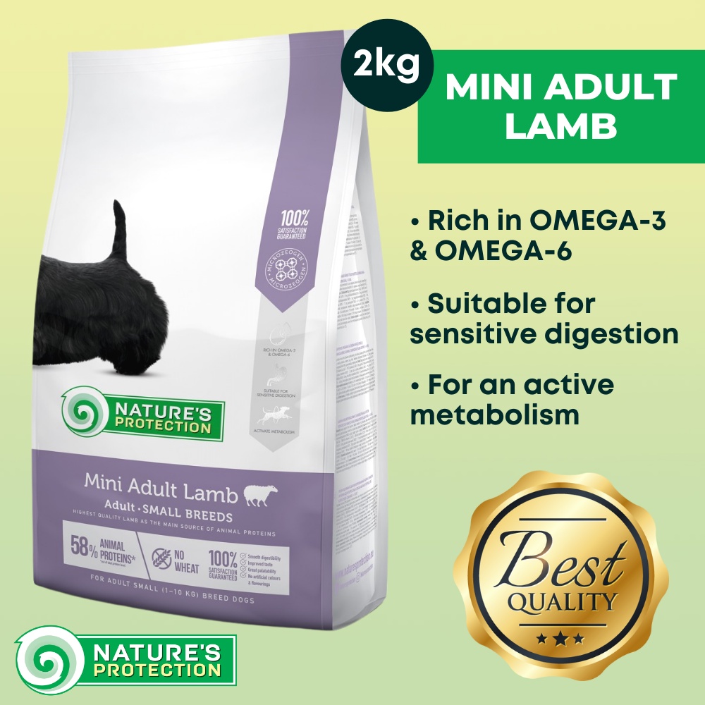 Nature's Protection Mini Adult Lamb Small Breed Dog 2kg | Shopee ...