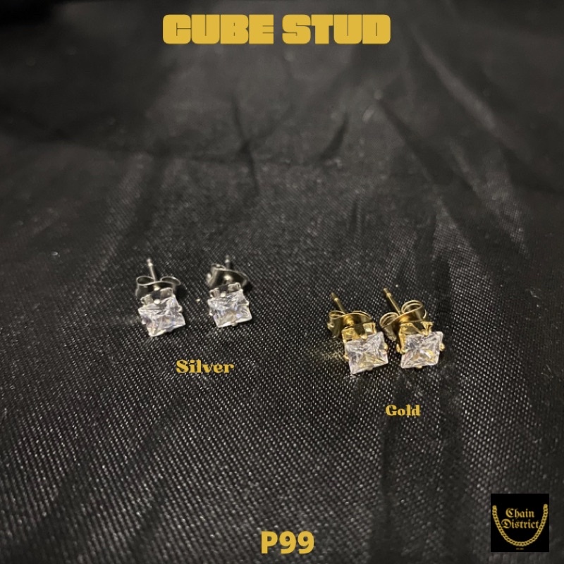 cube stud earring 3mm | Shopee Philippines