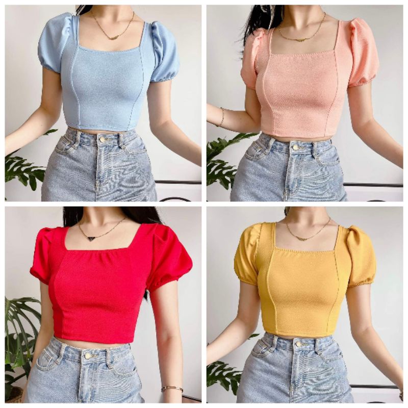 CHLOE CROP TOP FIT UP SEMI LARGE | Shopee Philippines