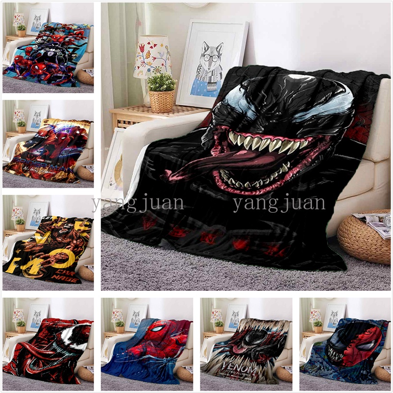 Spiderman Marvel Blanket Avengers Bedroom Venom Cartoon Anime Superman ...