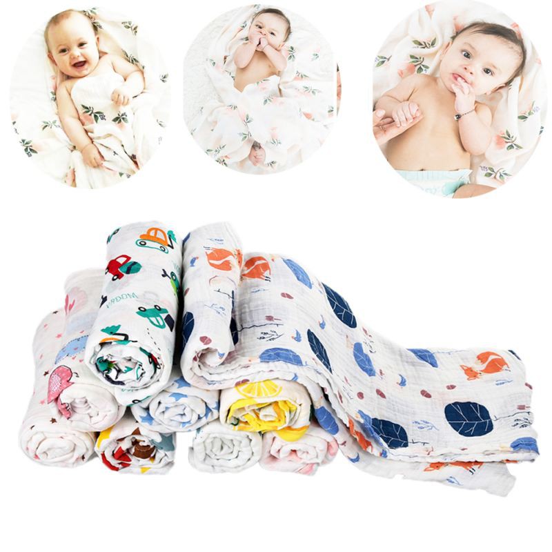 120*120cm Cute Cartoon Patern Soft Infant Newborn Cotton Baby Blanket ...