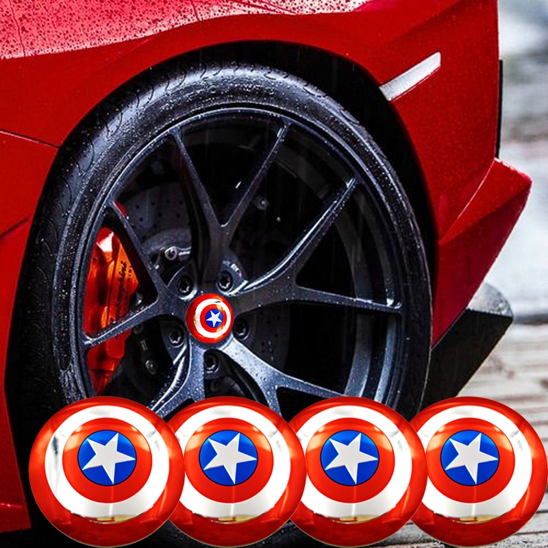 56mm Captain America Shield Logo Car Styling Car Steering Wheel Center ...