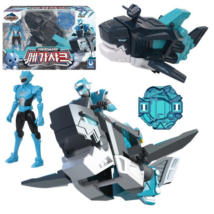 Miniforce toy, superhero squad, Megalodon dinosaur shark model ...