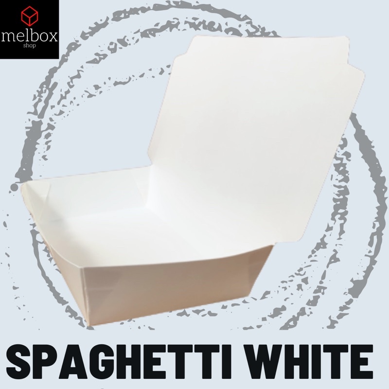 [50 pcs] Spaghetti Box White Meal Box | Shopee Philippines